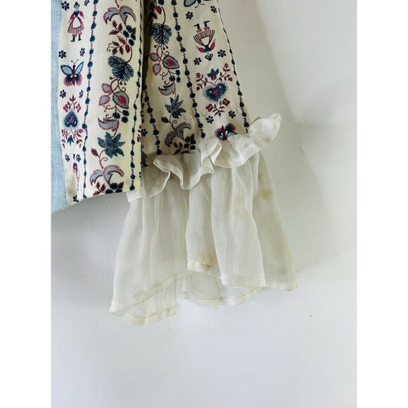 American Vintage | Skirts | Vtg 7s Handmade Floral Frilly Ruffled ...